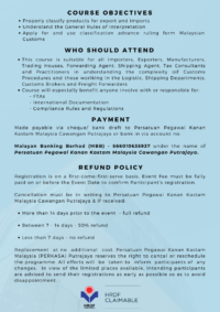 WEBINAR : MALAYSIAN CUSTOMS CLASSIFICATION OF GOODS & HARMONIZED SYSTEM ...